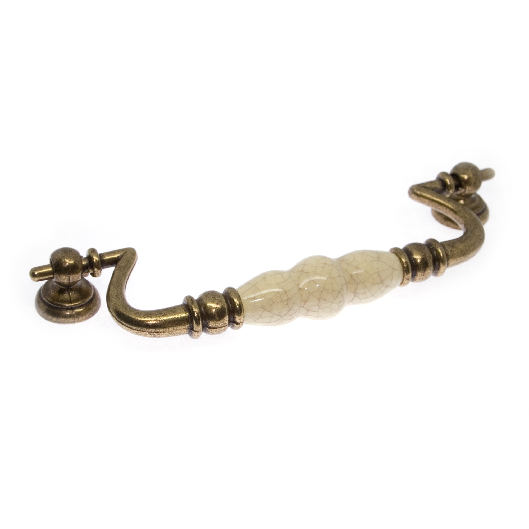 Cream Crackle Ceramic Drawer Handle