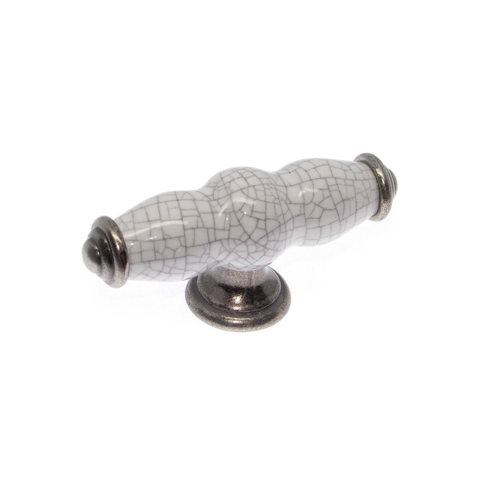 white crackle glaze knobs