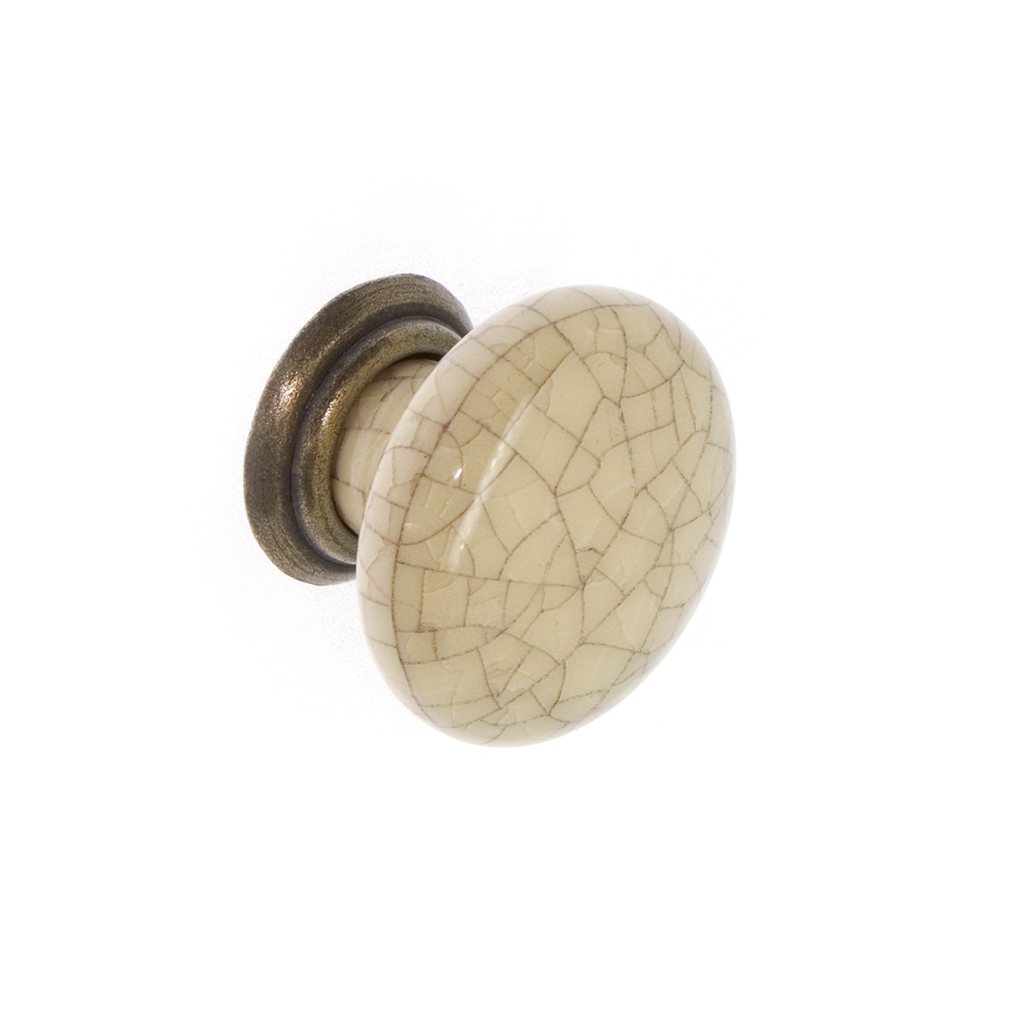 Cream Crackle Ceramic Cupboard Knob